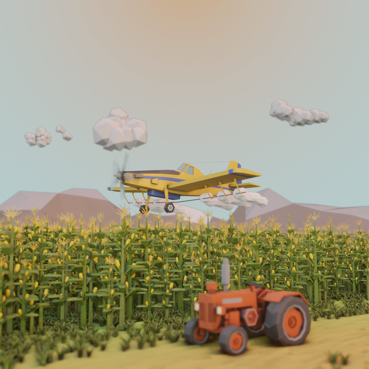 ArtStation - Air Tractor spraying corn