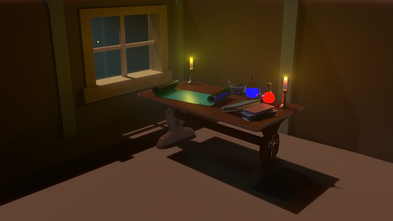 ArtStation - Sorcerer's Desk - 3D Modelling