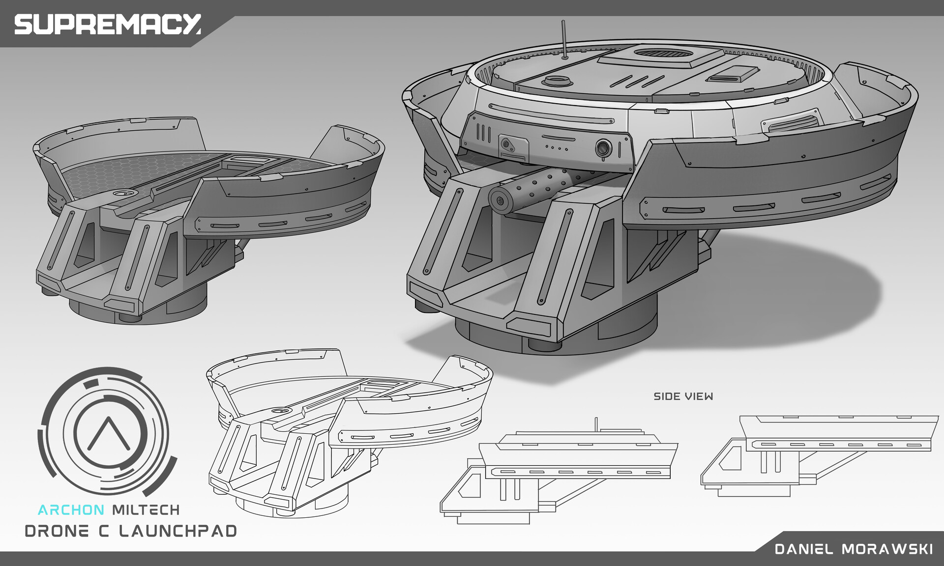 Daniel Morawski - "Archon Miltech" Drone and Launchpad Concept