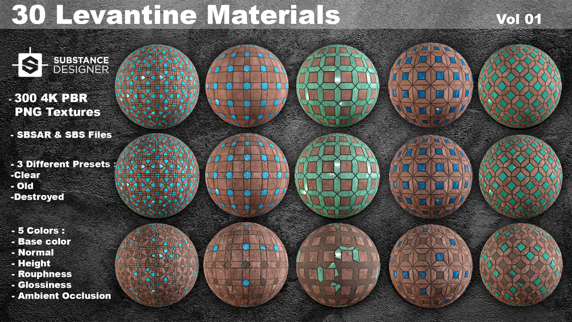 Me Art Studio - 30 High quality Levantine material+ SBS & SBSAR files ...