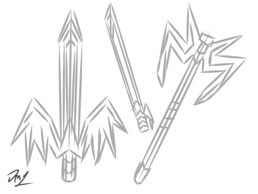 ArtStation - Digital weapon concept sketches