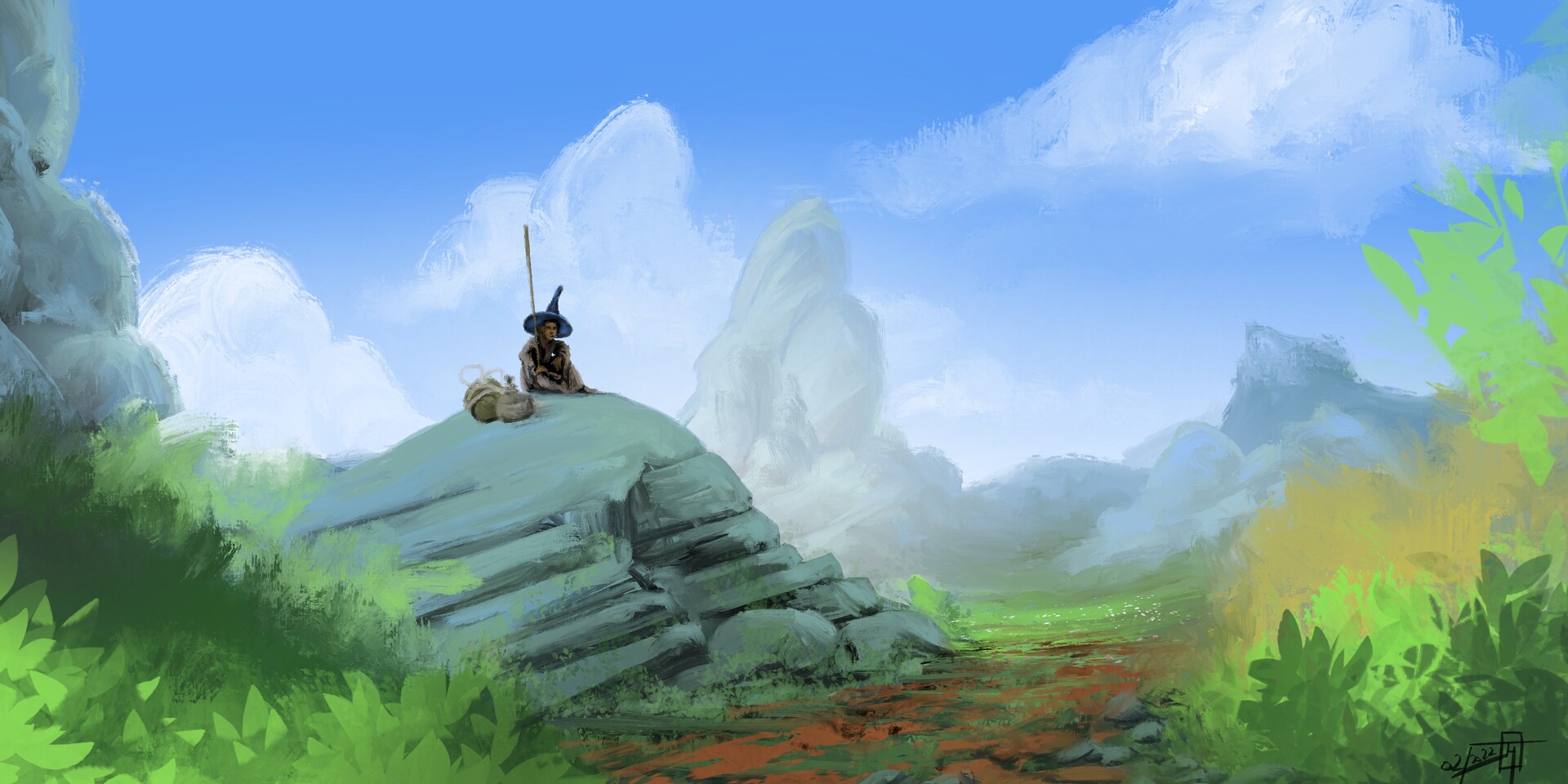 ArtStation - pause on the road