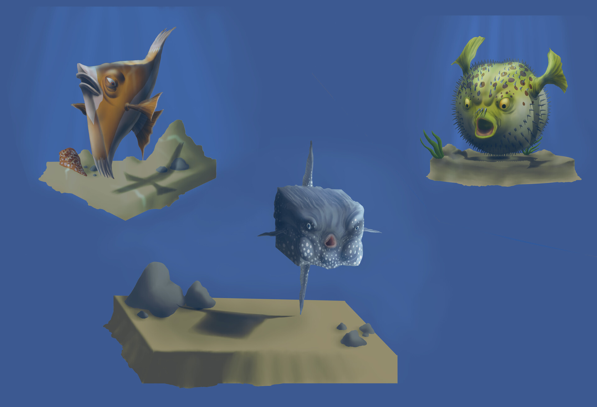 ArtStation - Geometrical fishes PROPS