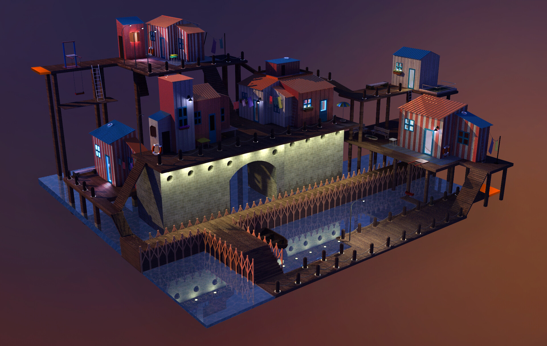 ArtStation - Level design - wharf