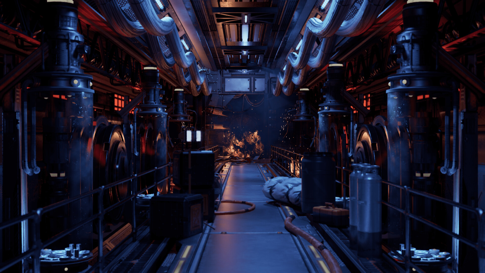 Horror Alien Space Station Background