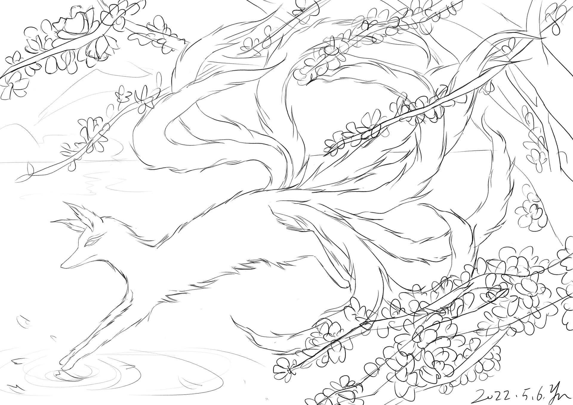 tails nine coloring pages printable