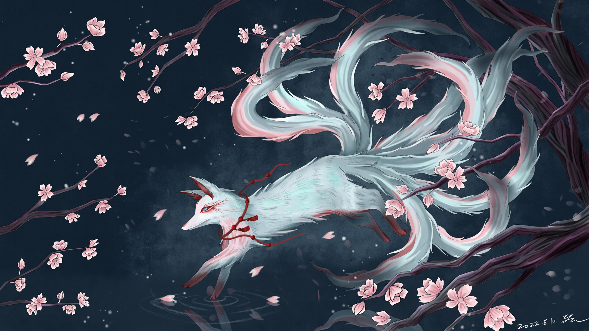 ArtStation - Nine Tails - from draft to finish