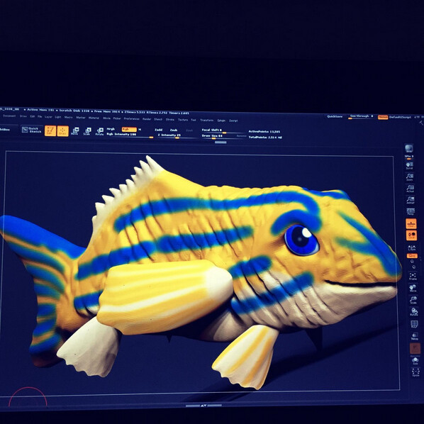 ArtStation - Raq the Bluestripe Snapperfish