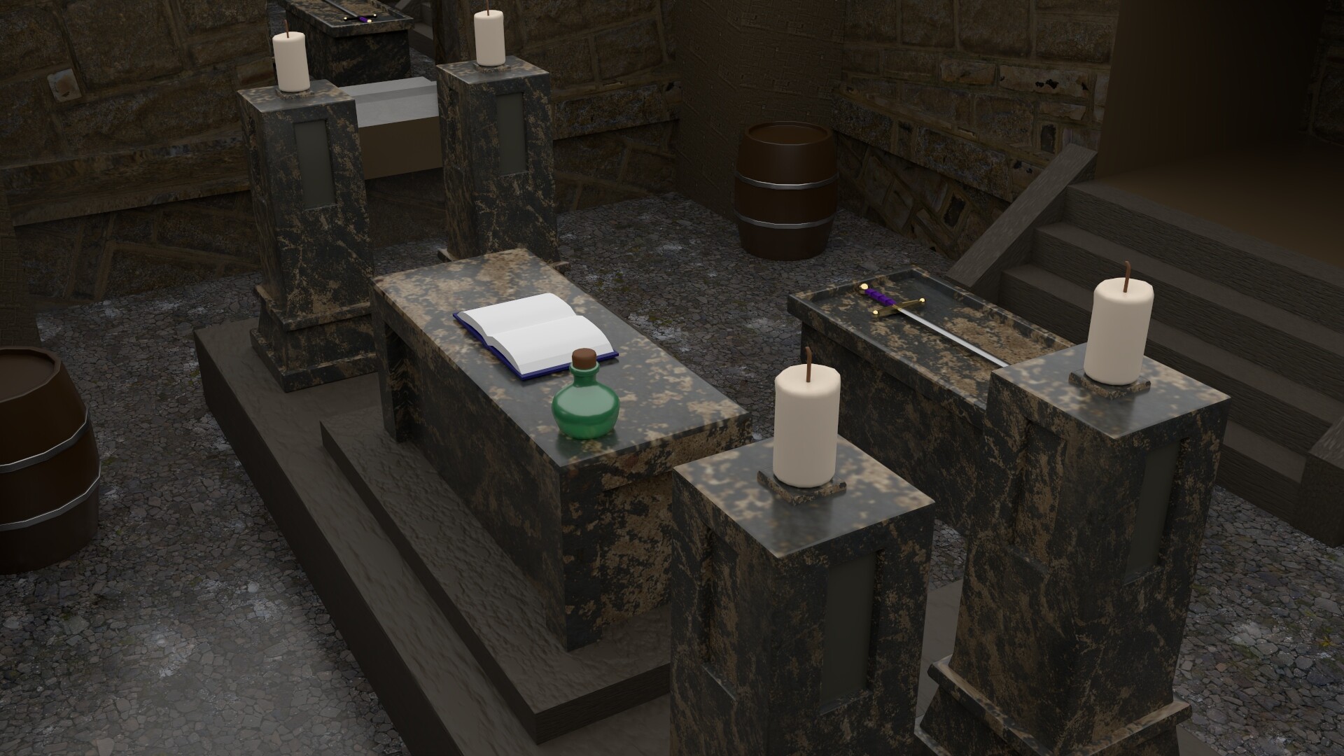 ArtStation - Mazmorra secreta. Modelado 3D