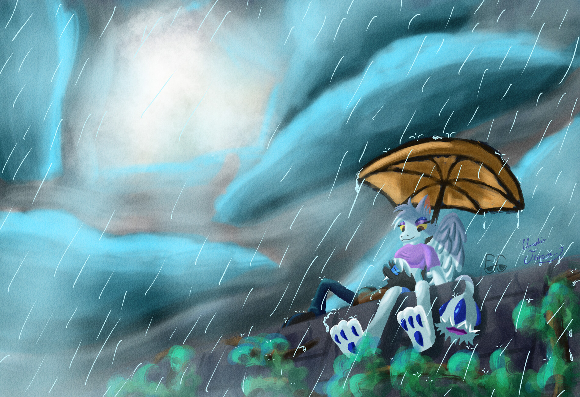 ArtStation - The rain washes my worries away
