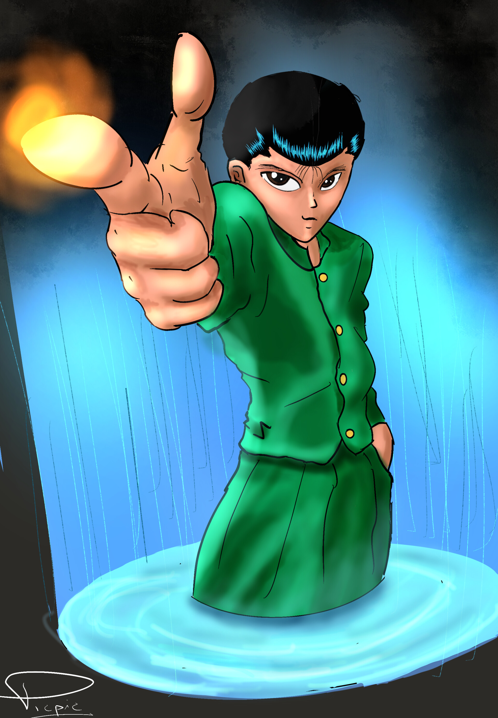 ArtStation - Test manga style.- yuyu hakusho