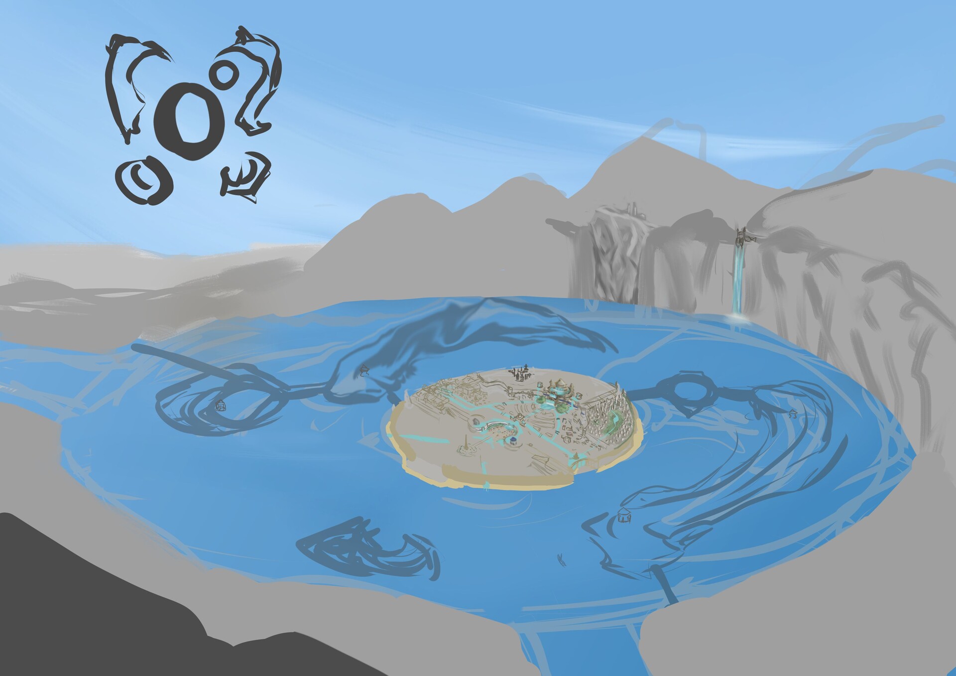 ArtStation - WIP Fantasy city in a Lake