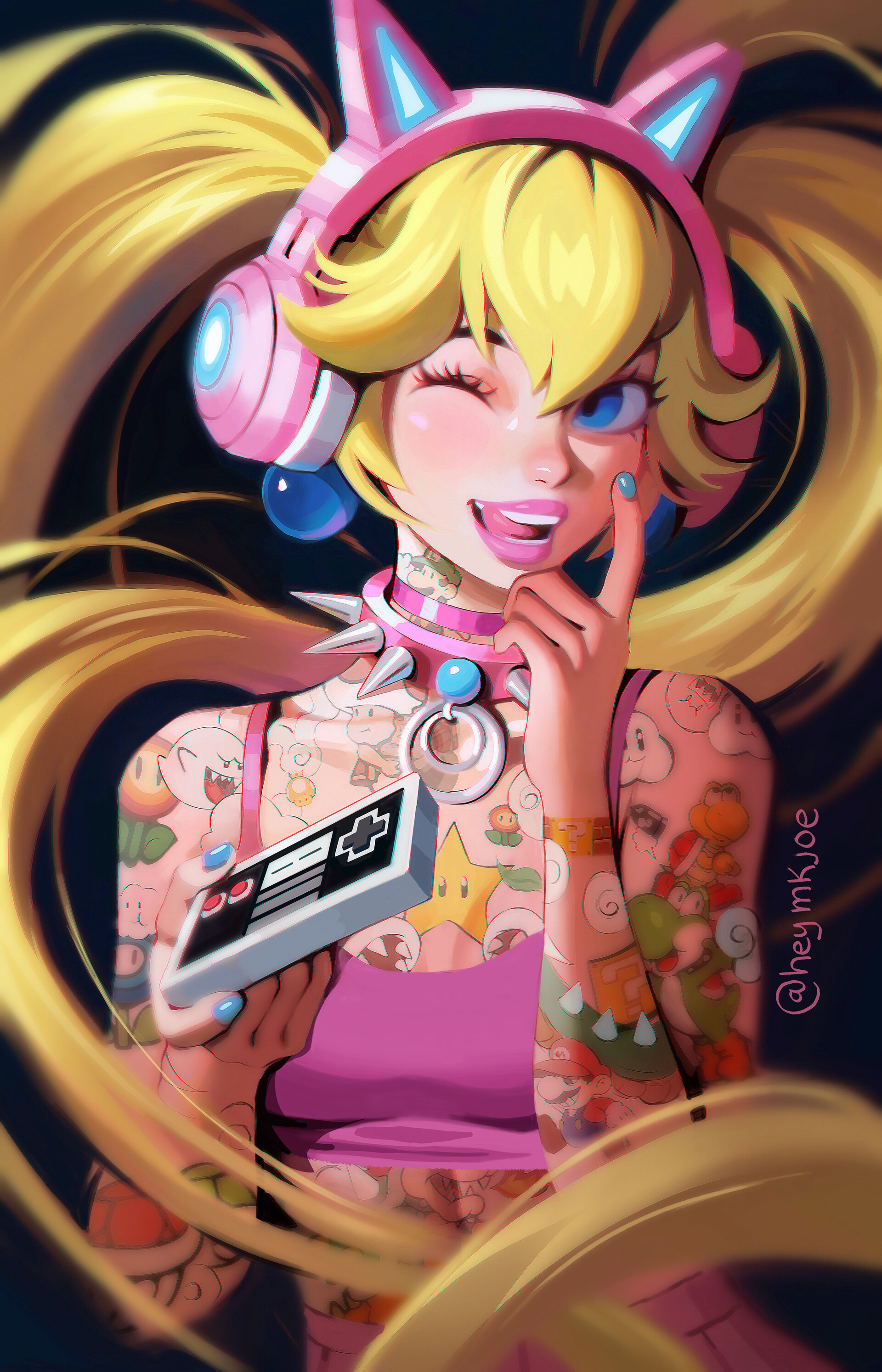 Artstation Gamer Girl Peach