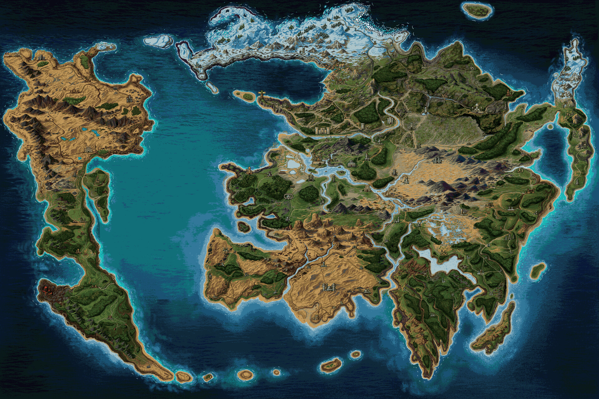 ArtStation - Huge World map for a video game with animation in pixelart