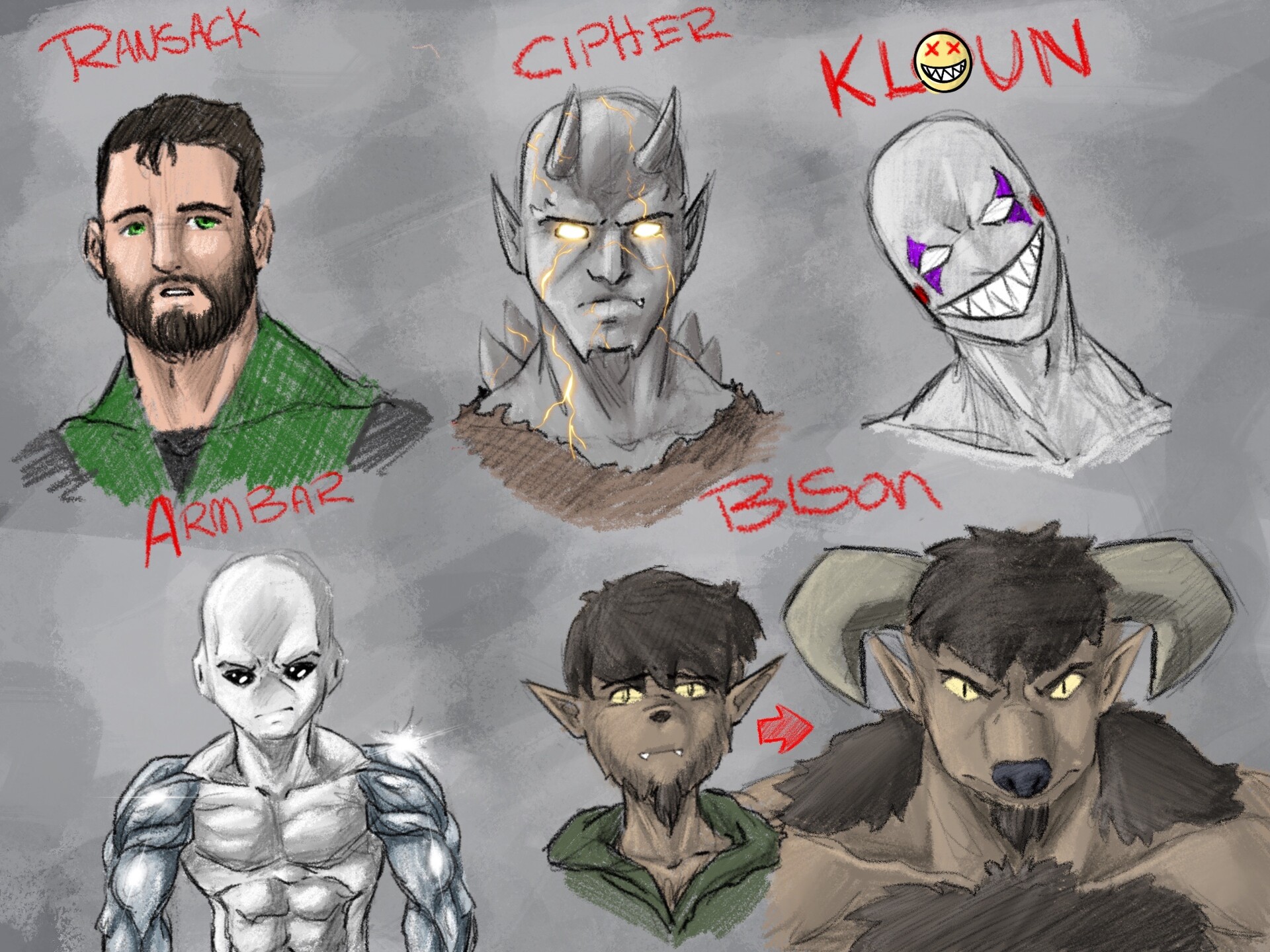 ArtStation - Old original character head sketches 🤷‍♂️