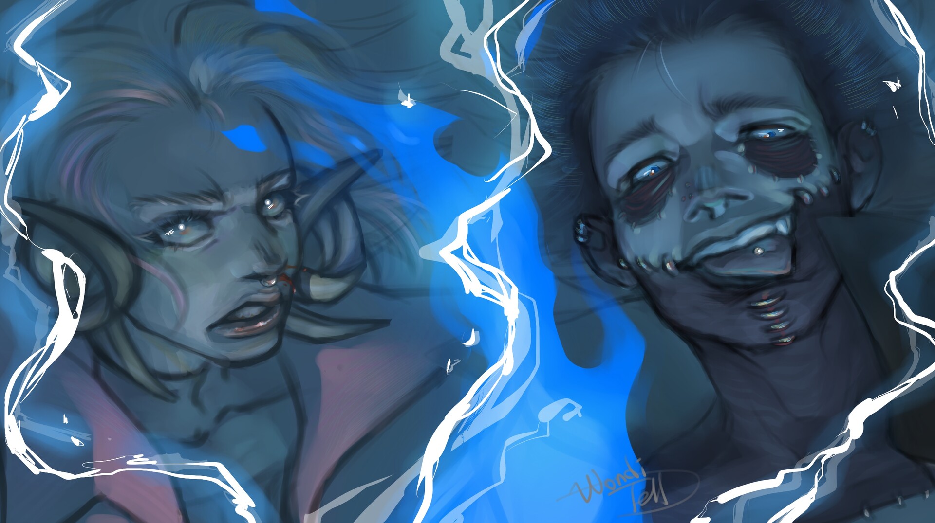 ArtStation - Dabi vs Tsuki (OC)