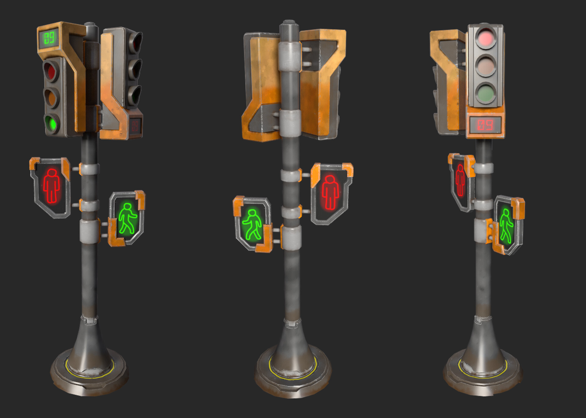 ArtStation - Stylized Traffic Light ( Base Color Only )