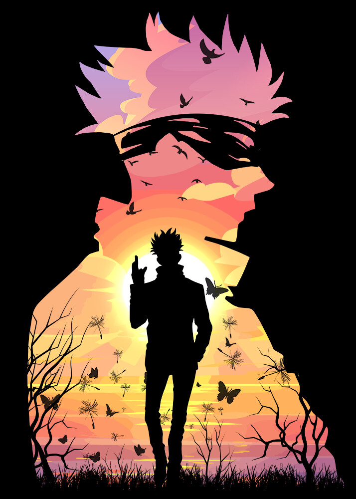 ArtStation - Satoru Gojo sunset pop art