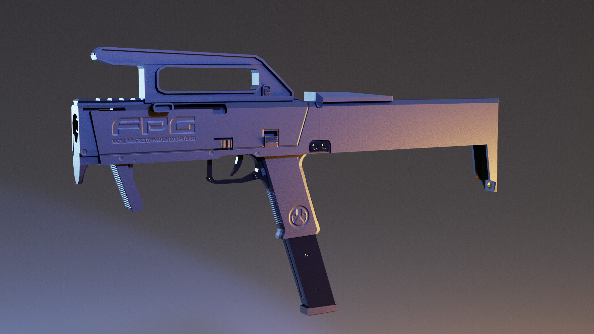 ArtStation - Low poly Magpul FMG-9
