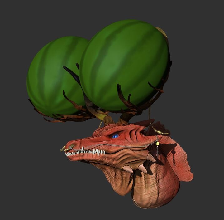 ArtStation - Watermelon Dragon