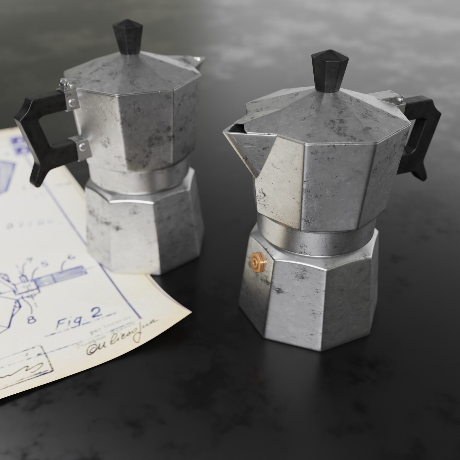 ArtStation - Original Bialetti coffee pot