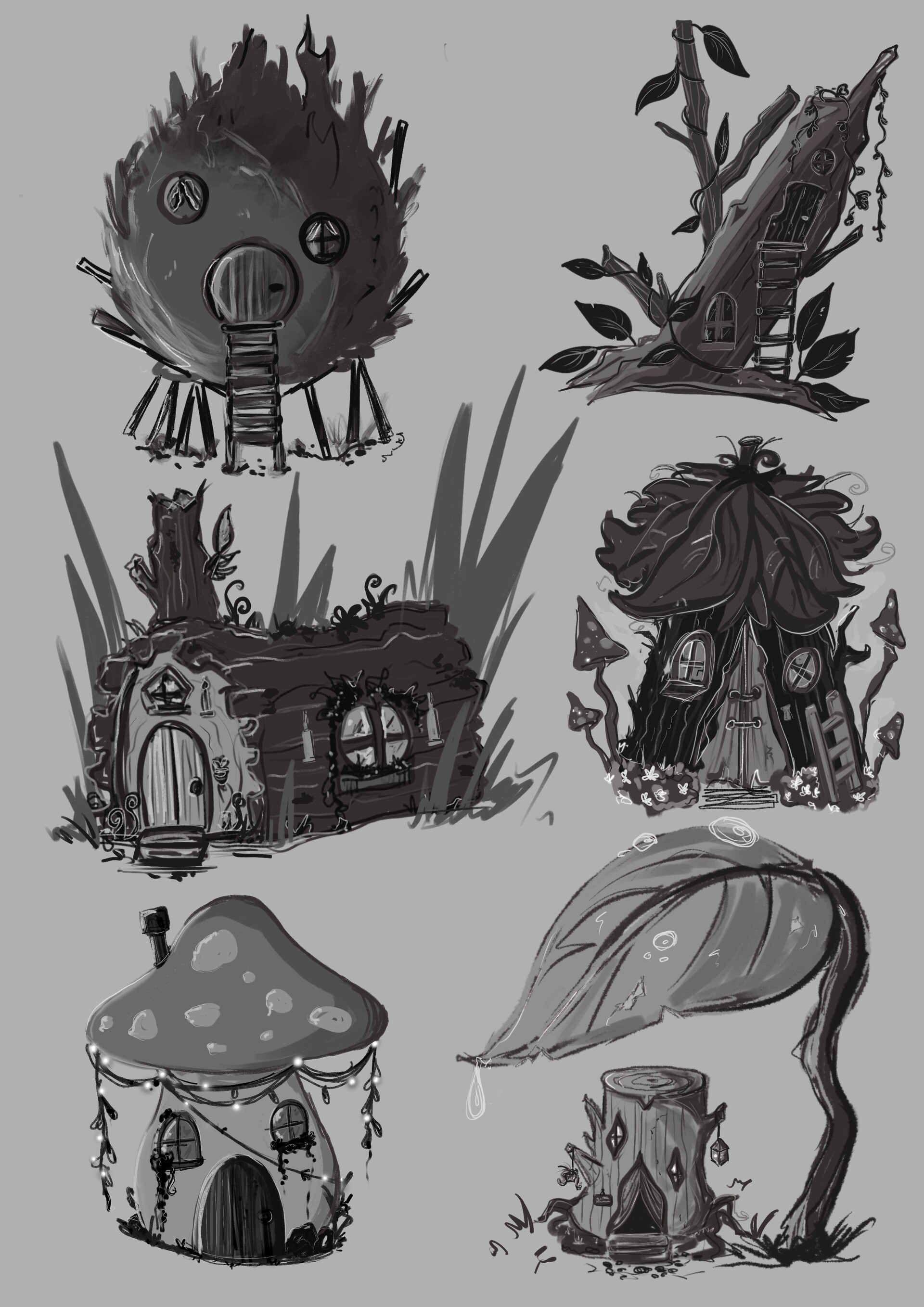 ArtStation - Houses for tiny creatures concept