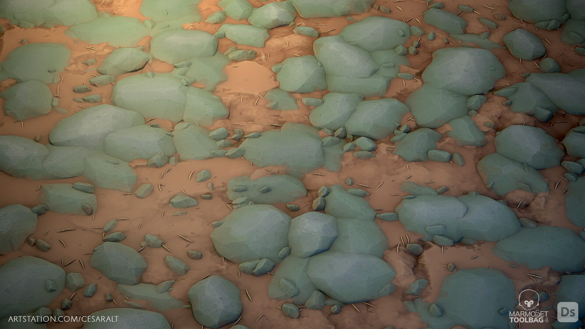 Cesar Altagracia - 3D Environment Artist - Stylized Rocky Dirt Terrain