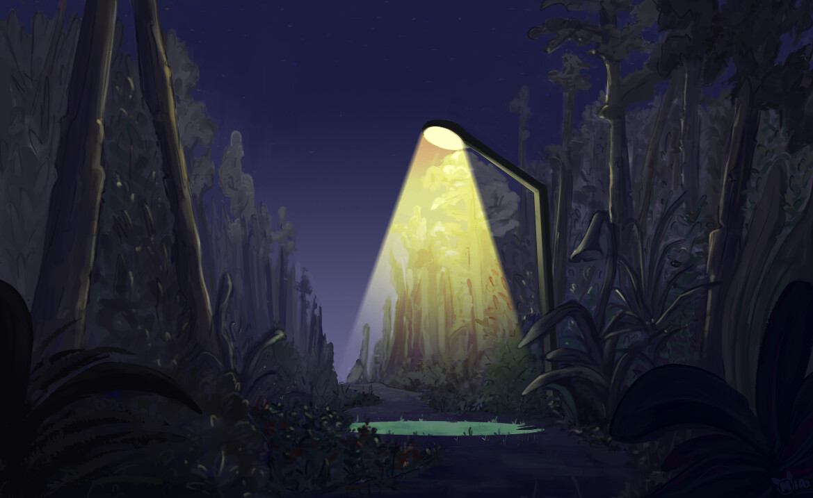 ArtStation - Lamp In The Woods