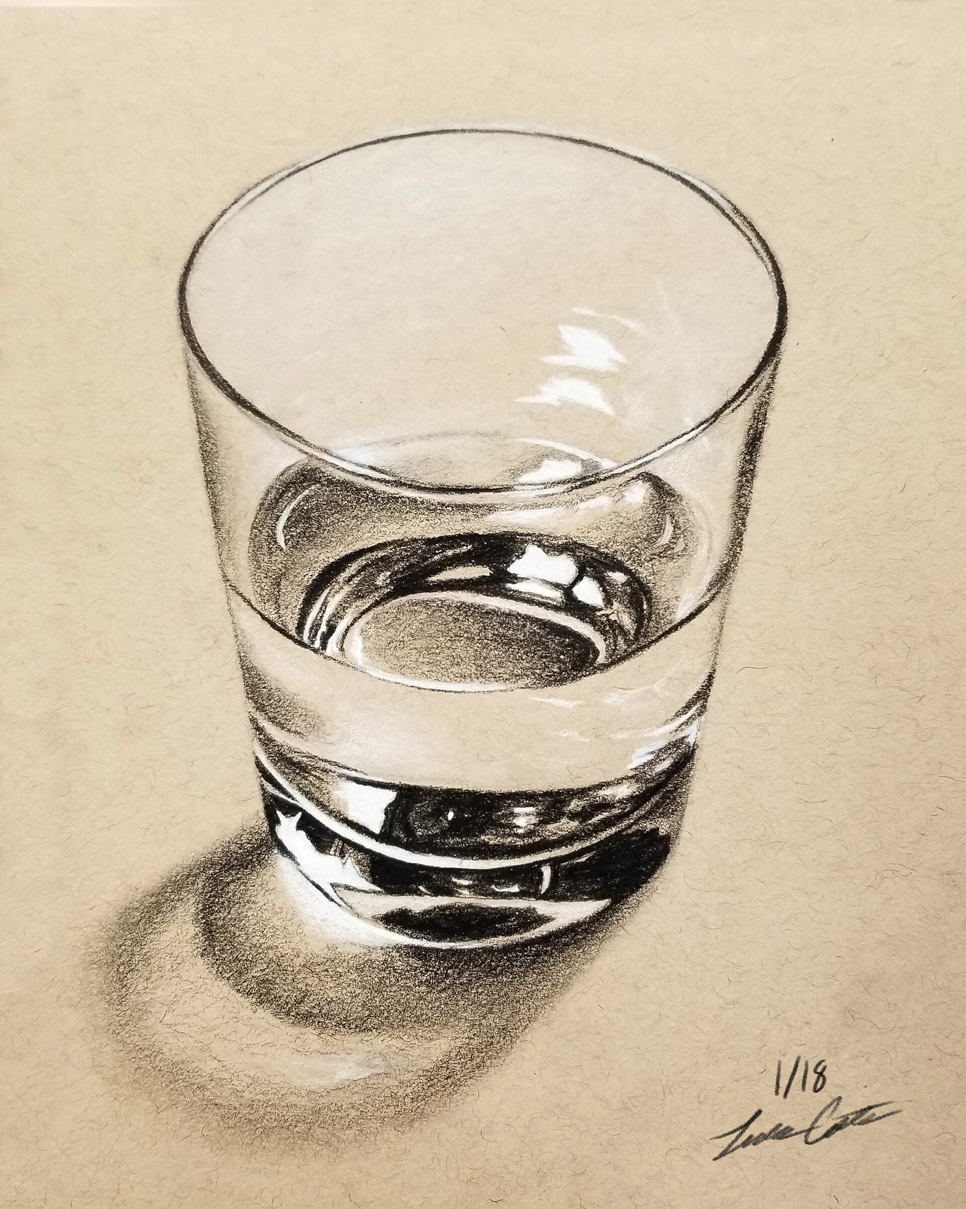 Artstation Water Glass Tan Paper