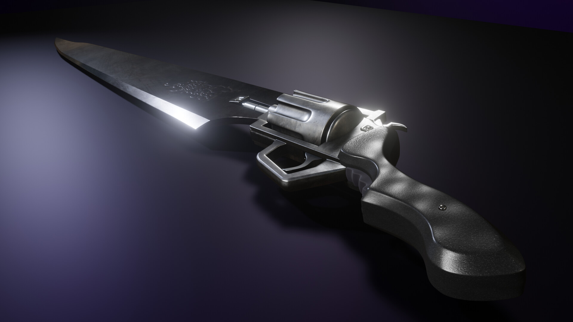 ArtStation - modelagem da espada Gunblade FF8
