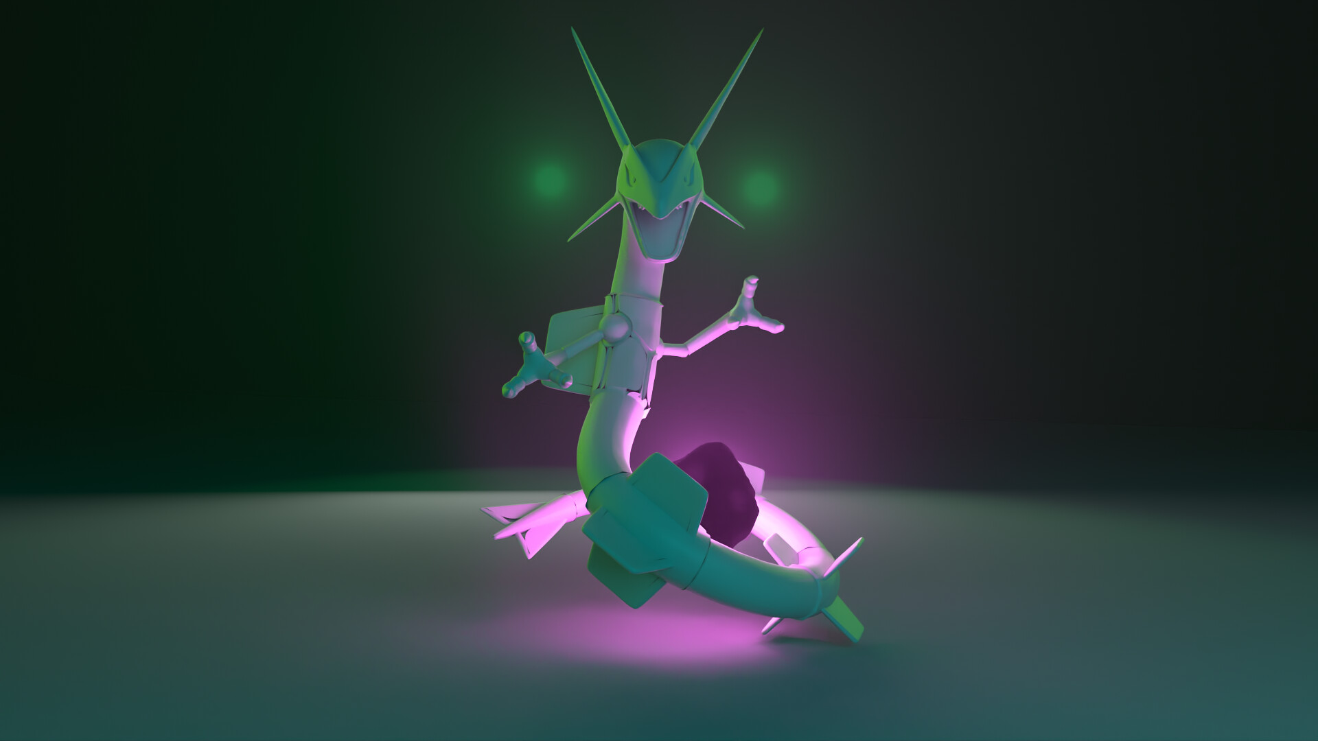 ArtStation - Rayquaza Illuminated Statue Nº2