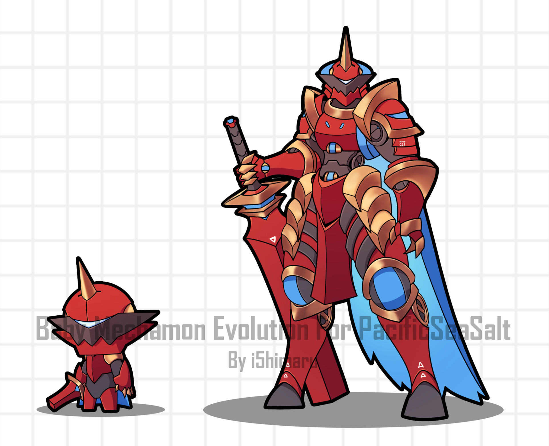 ArtStation - Baby mechmon Evo. For PacificSeaSalt