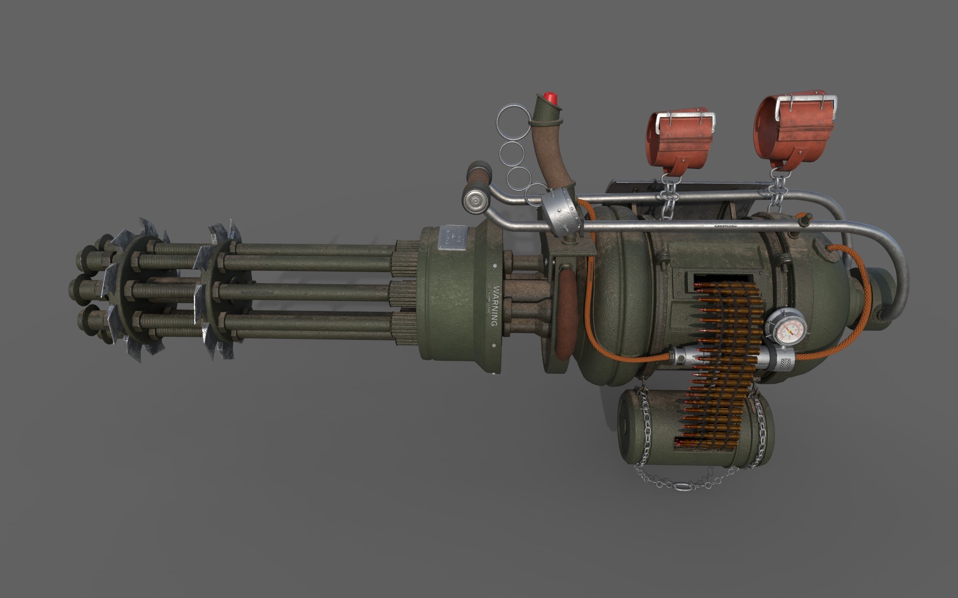 ArtStation - 3D Machine Gun_Texturing