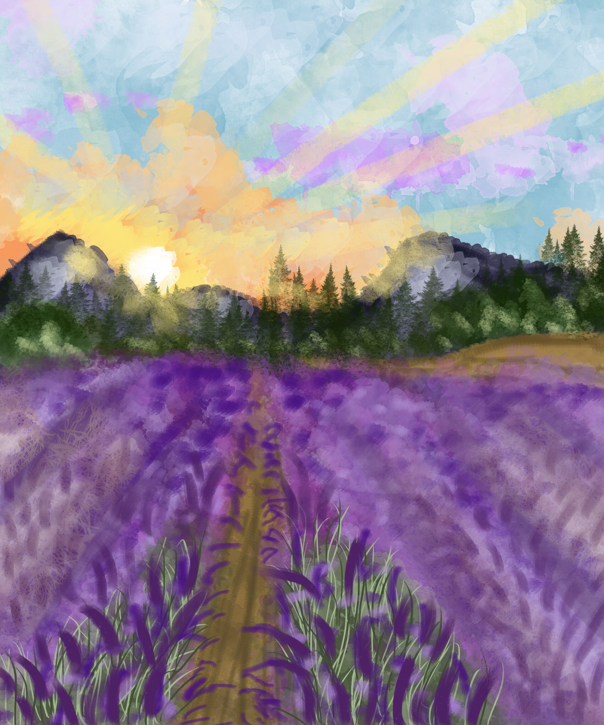ArtStation - lavender field