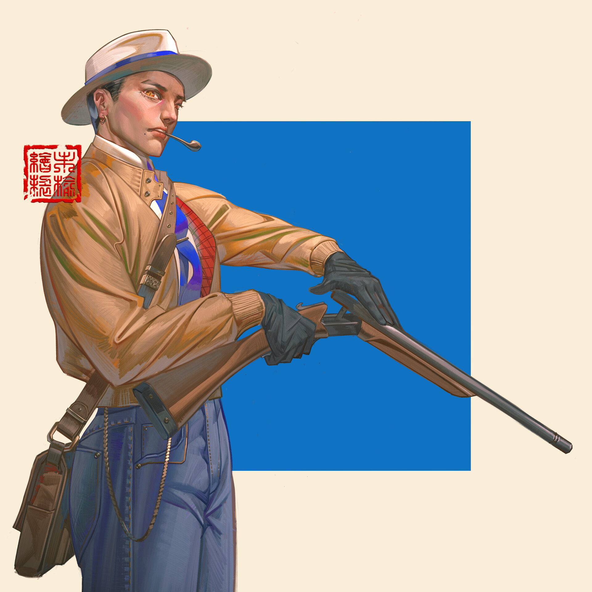 ArtStation - Commission - OC "Ricky" Half Body Design