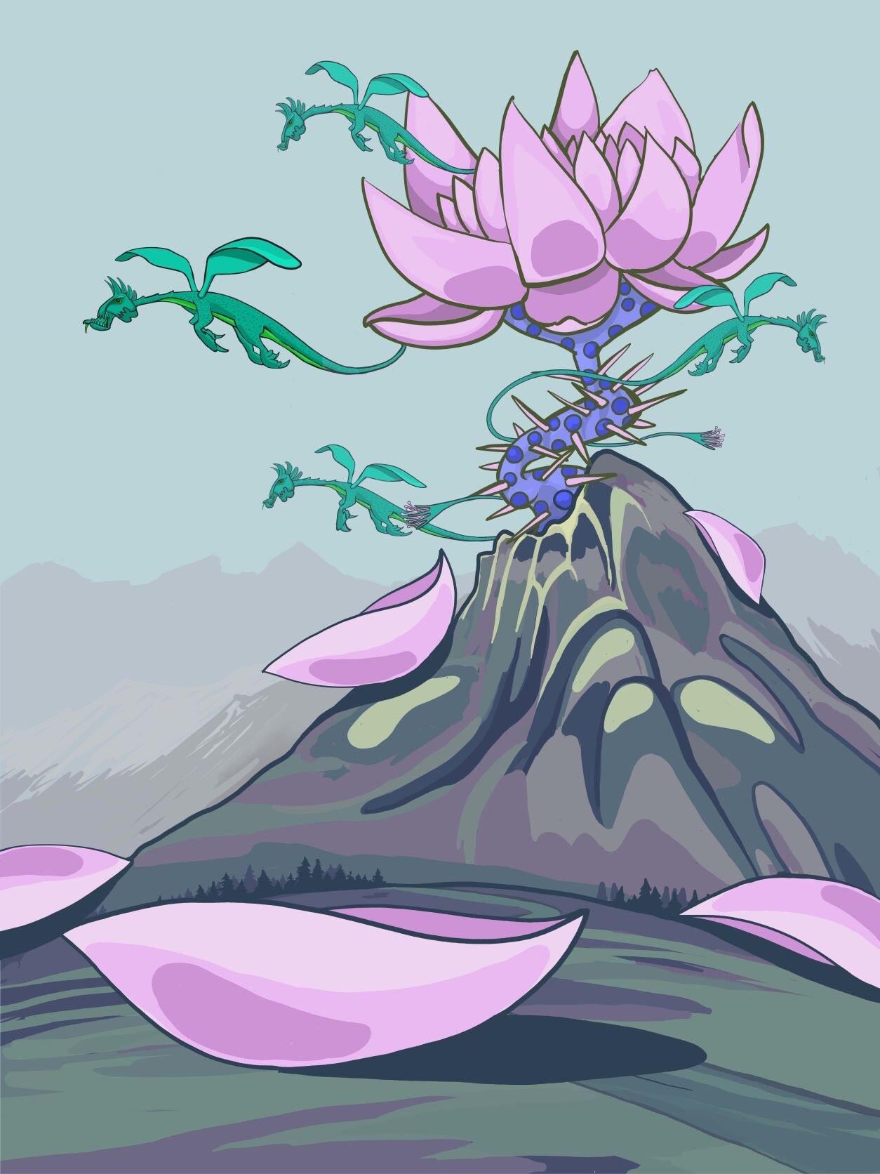 ArtStation - Flower dragons