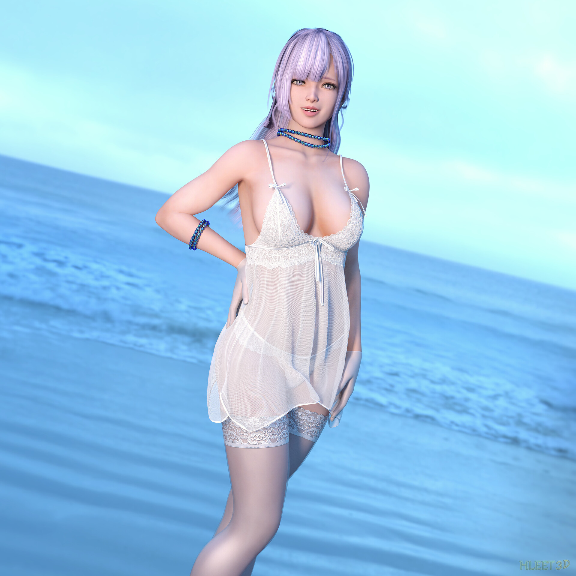 ArtStation - Fiona poses for her owner lover on a private beatch