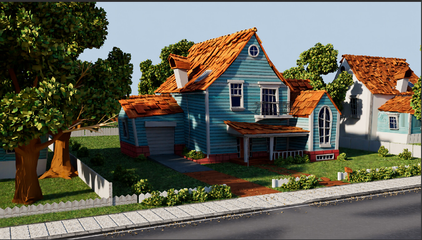 ArtStation - cartoon house prop