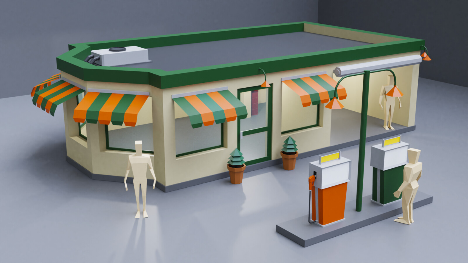 Declan Flynn - Low-poly Gas Station