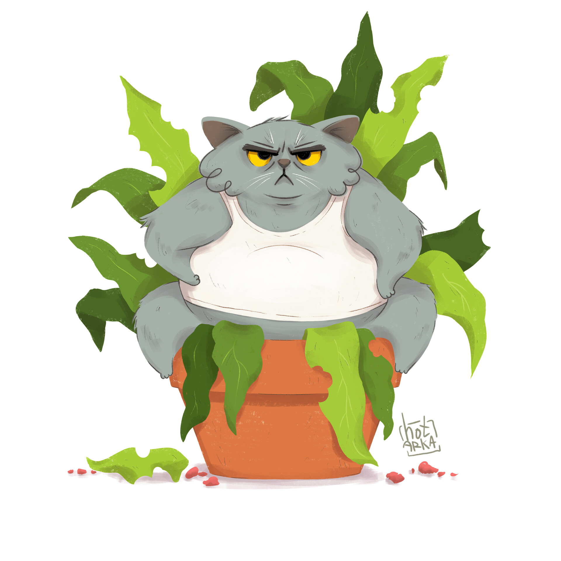 ArtStation - Plump impudent cat))