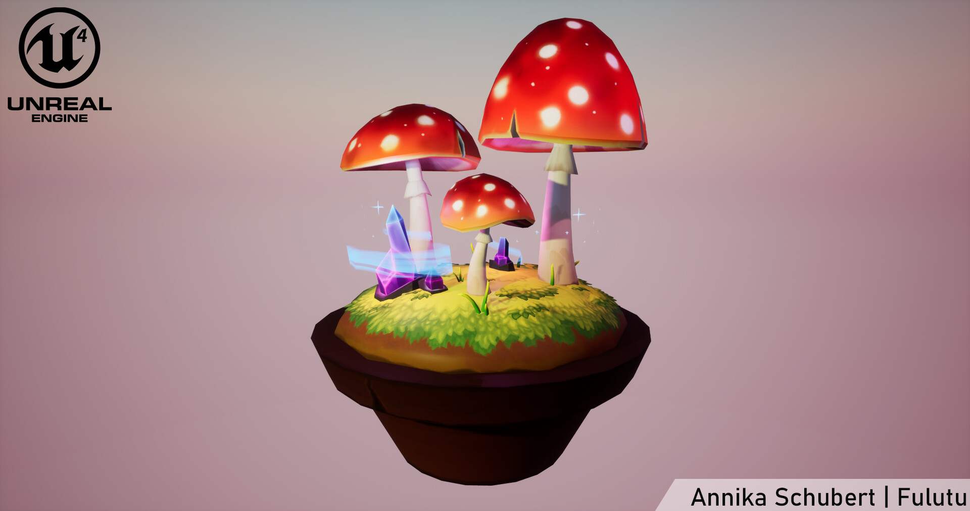 ArtStation - Stylized Handpainted Mushroom Garden Diorama (Lowpoly)