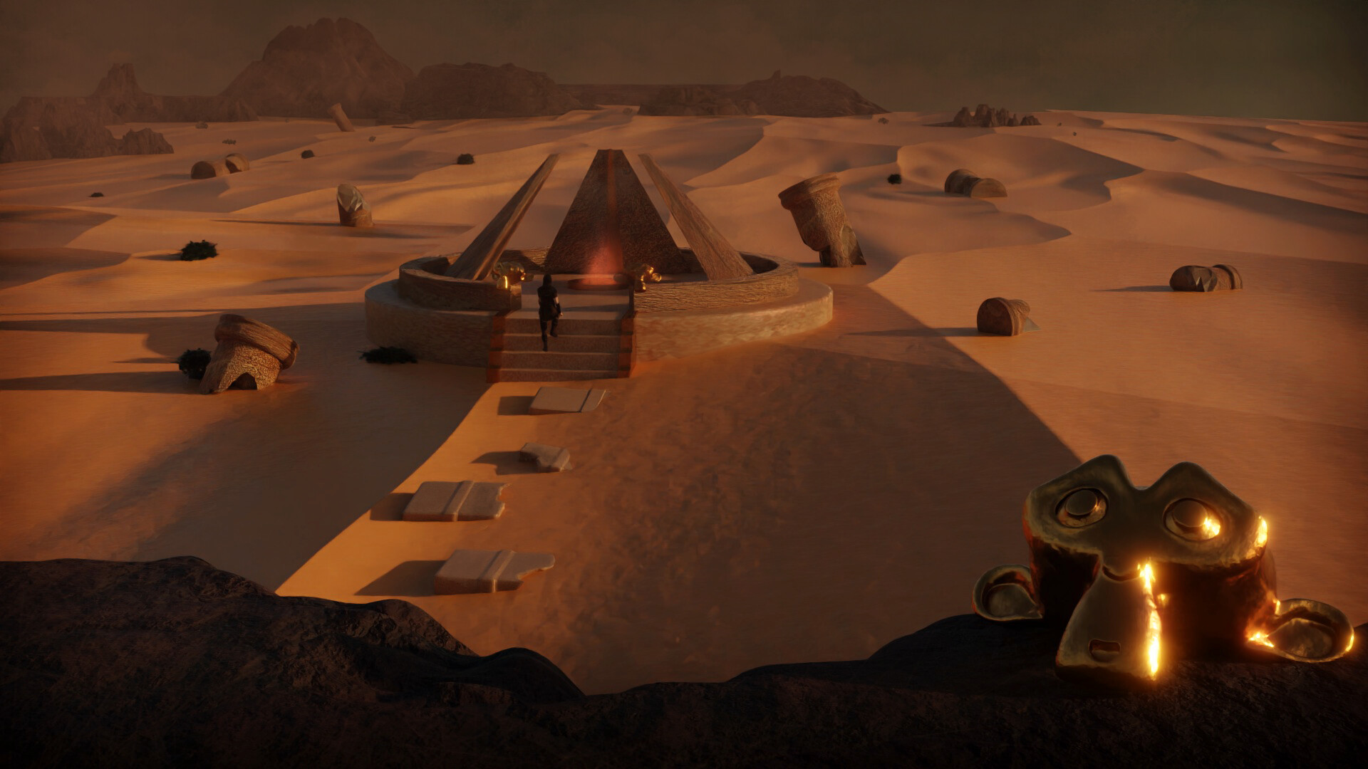 ArtStation - Fire Temple in the Desert
