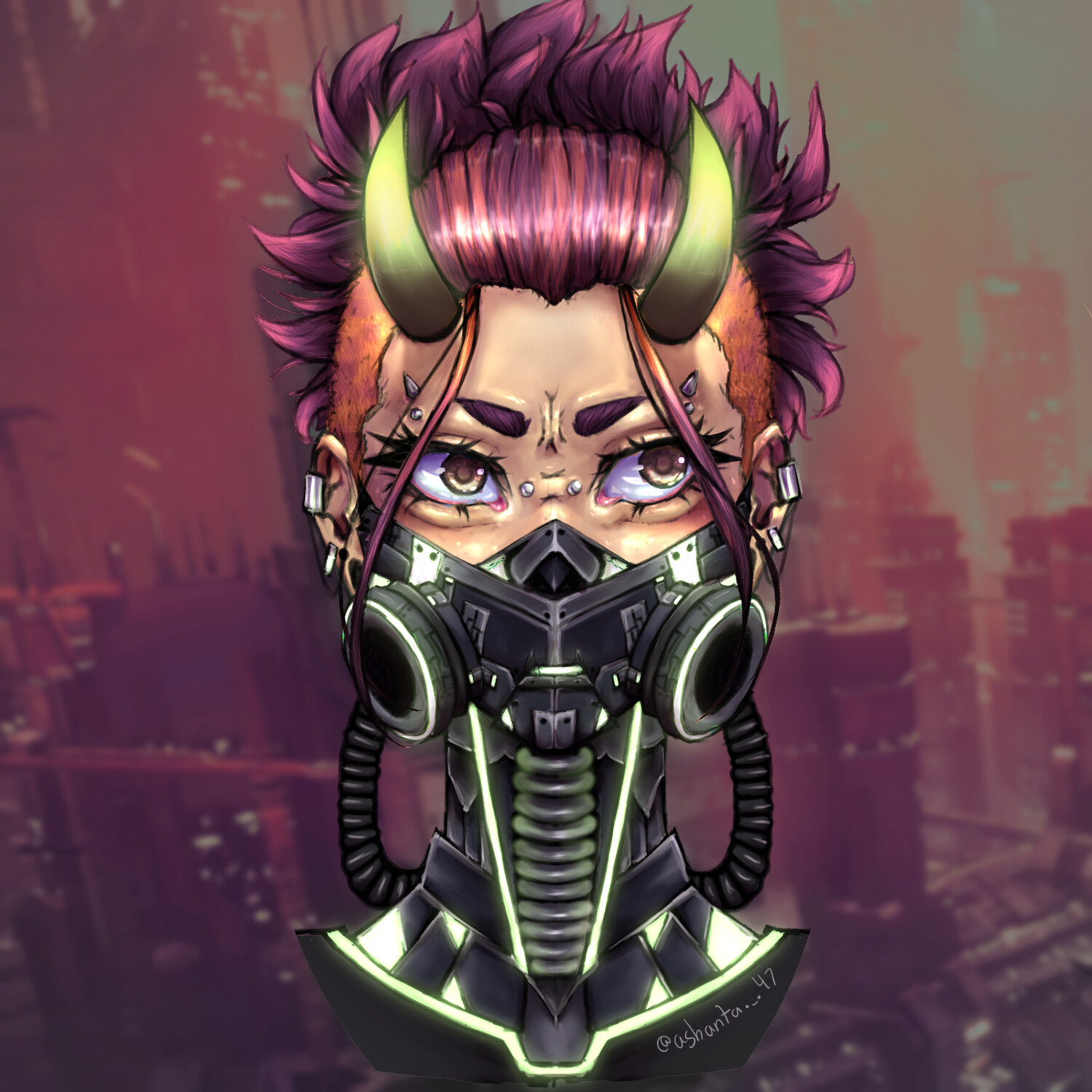 ArtStation - Cyberpunk Chick pt1
