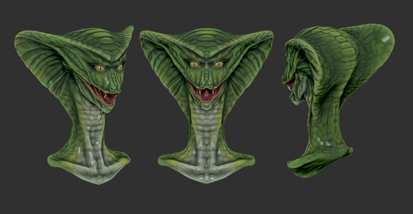 ArtStation - Snake Monster Portrait Sculpting