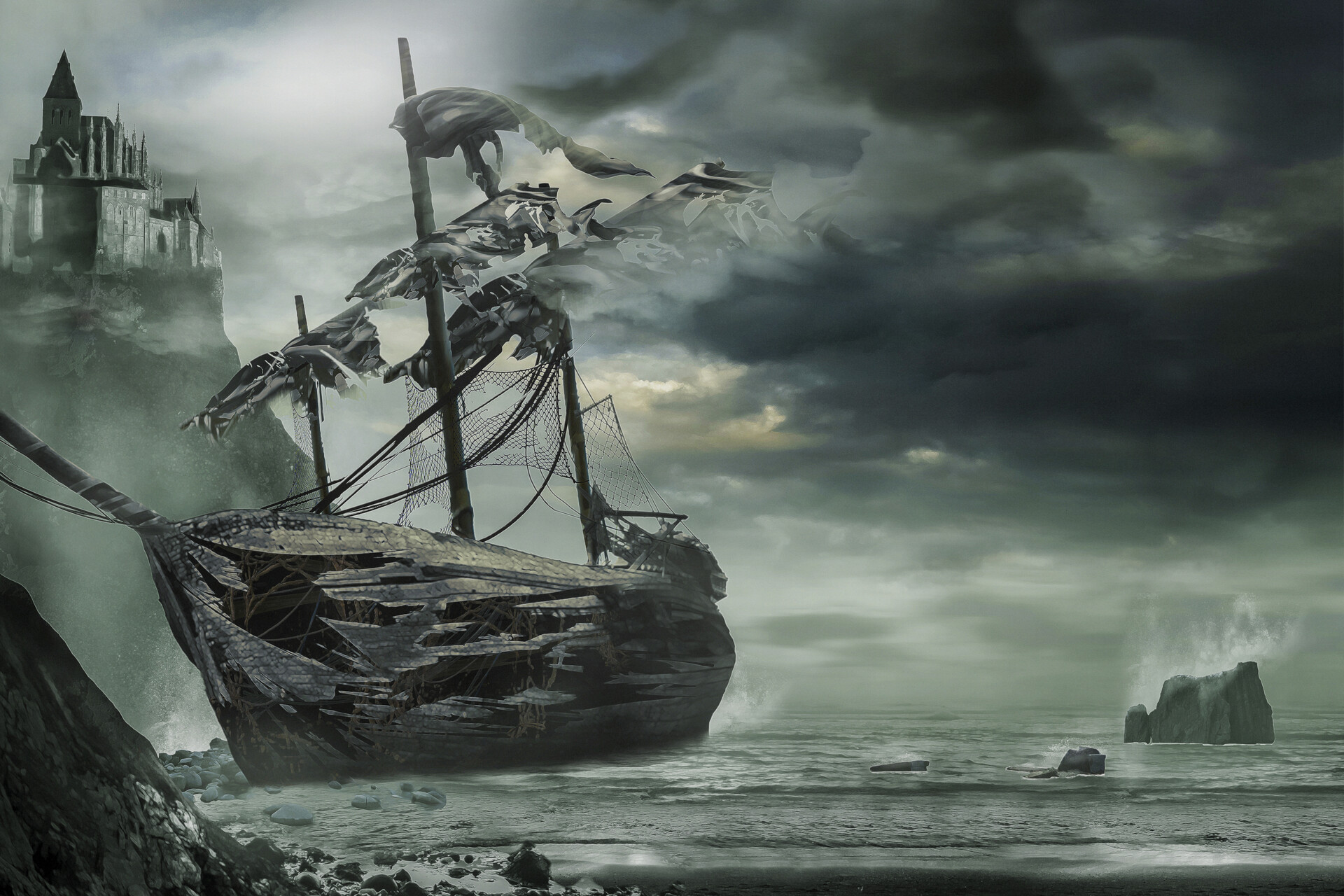 ArtStation - Wrecked Ship