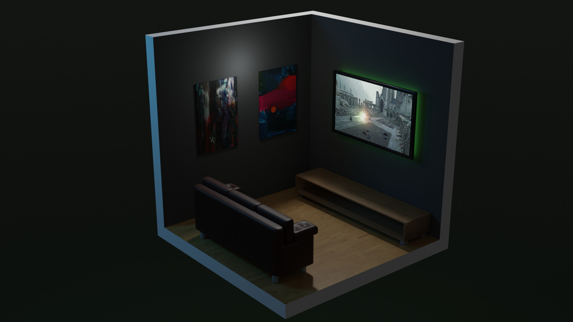 ArtStation - Home Theatre / TV Room