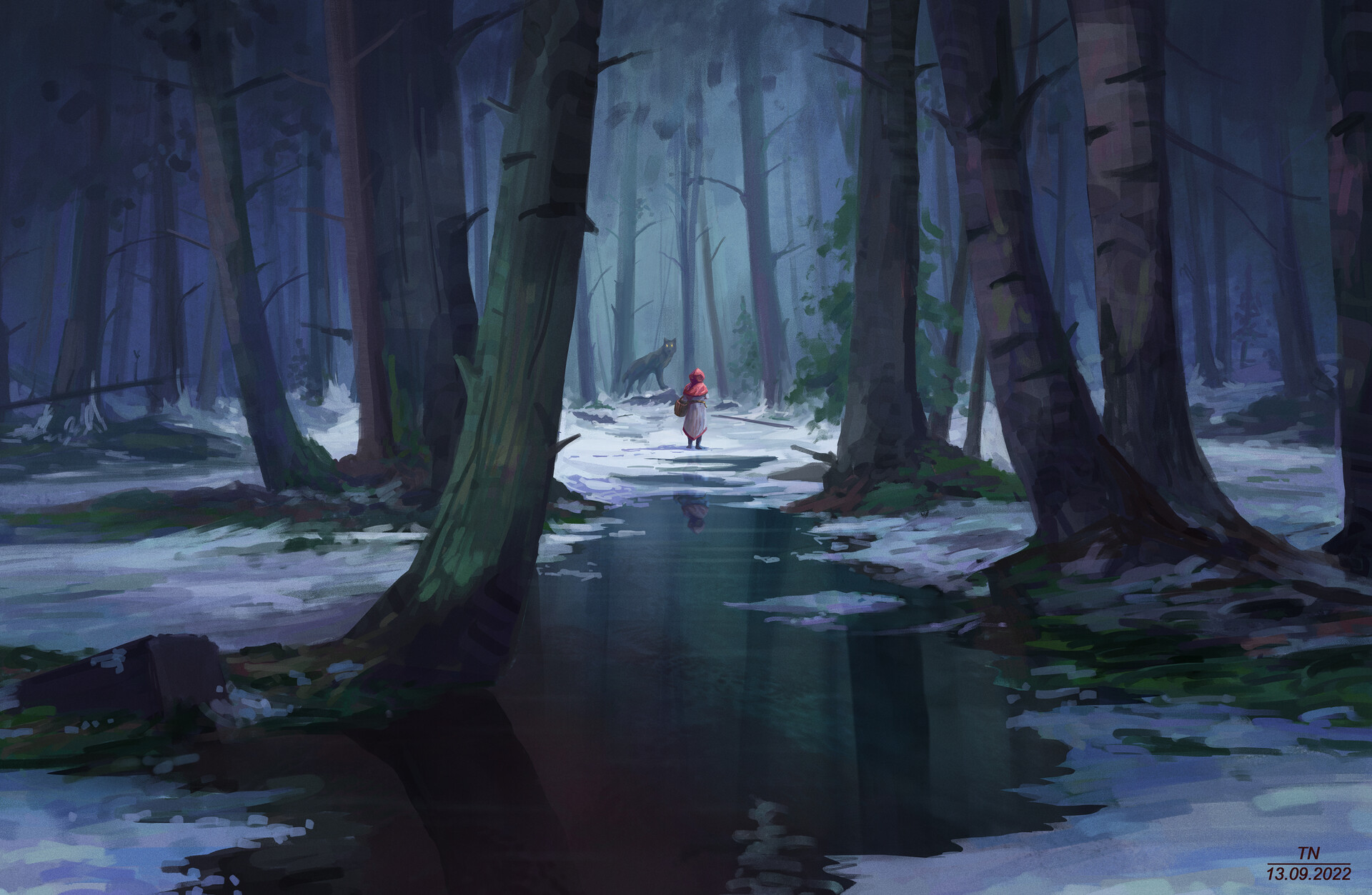 ArtStation - Meeting on the forest river