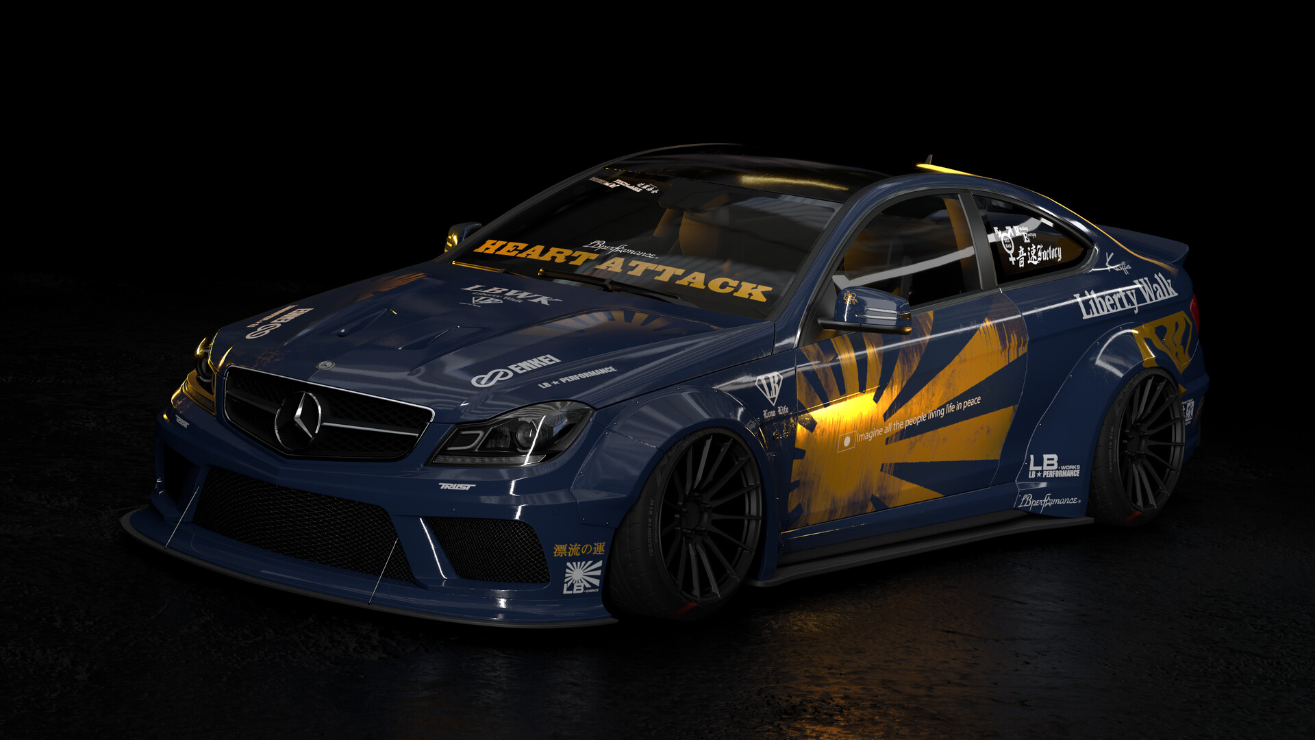ArtStation - MERCEDES BENZ C63 AMG + LIBERTY WALK