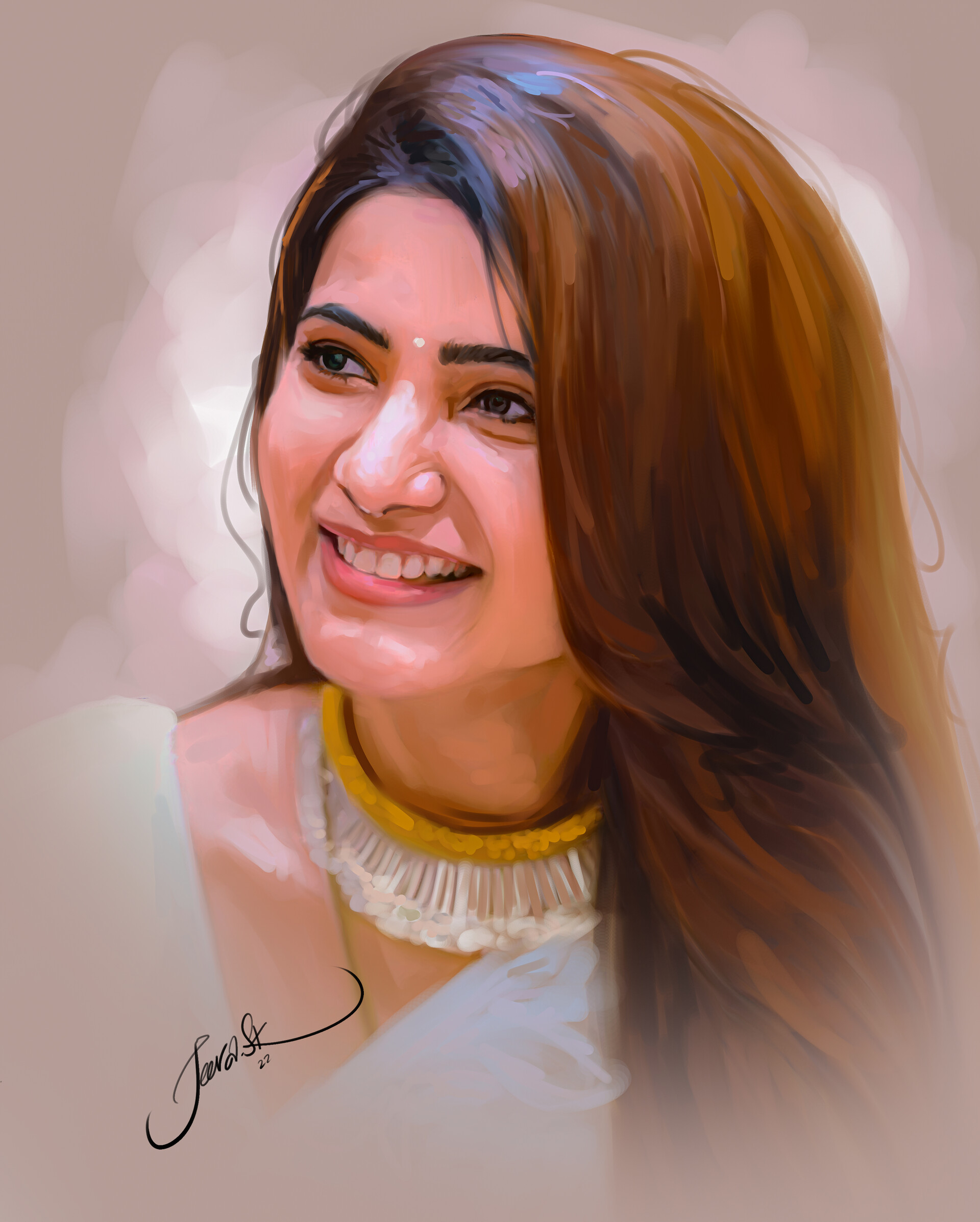 Jeeva Artist - Actress Samantha Ruth Prabhu Artwork 2022 #SamanthaRuthPrabhu #painting