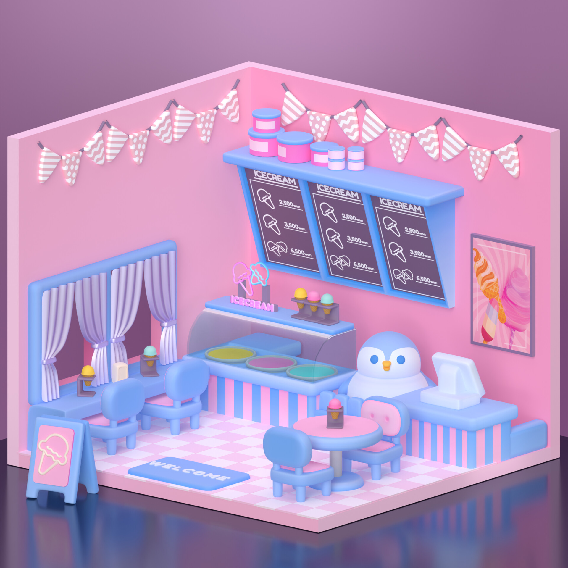 ArtStation - İsometric IceCream Shop